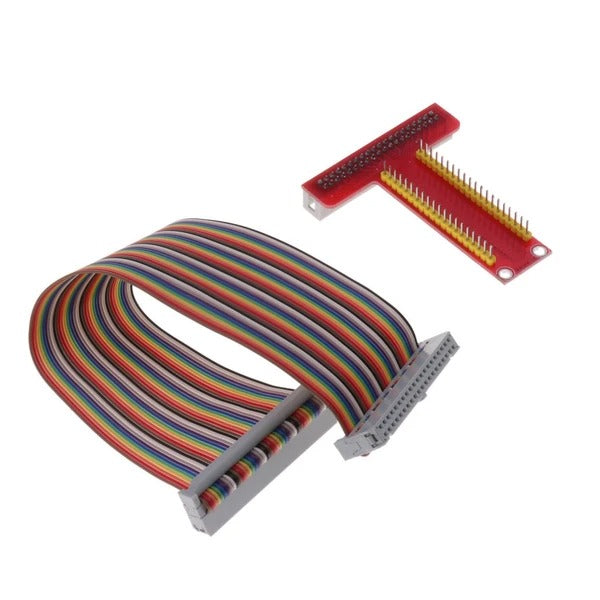 40 Pin Red GPIO Extension Board for Raspberry Pi (With GPIO Cable ...